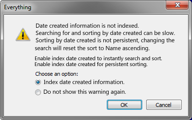 Fast date created sort - voidtools forum