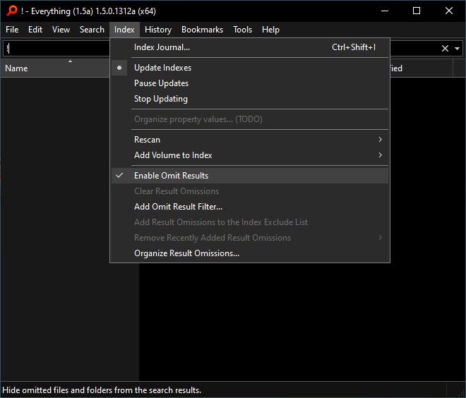 On/off toggle for folders in extra list in settings - voidtools forum