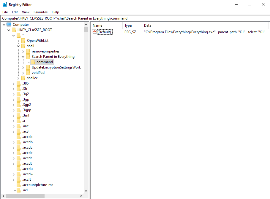 Search through shortcut with context menu - voidtools forum