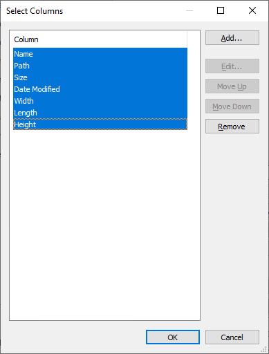 Is there a way to get the order of the columns like they are set in "Edit Bookmarks ...